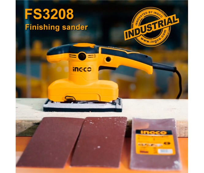INGCO 320W Corded Finishing Sander with 5pcs Sand Papers FS3208