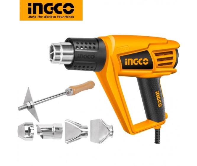 INGCO Heat Air Gun, 2000W Corded Heat Gun with 1pcs Scraper and 4pcs ...